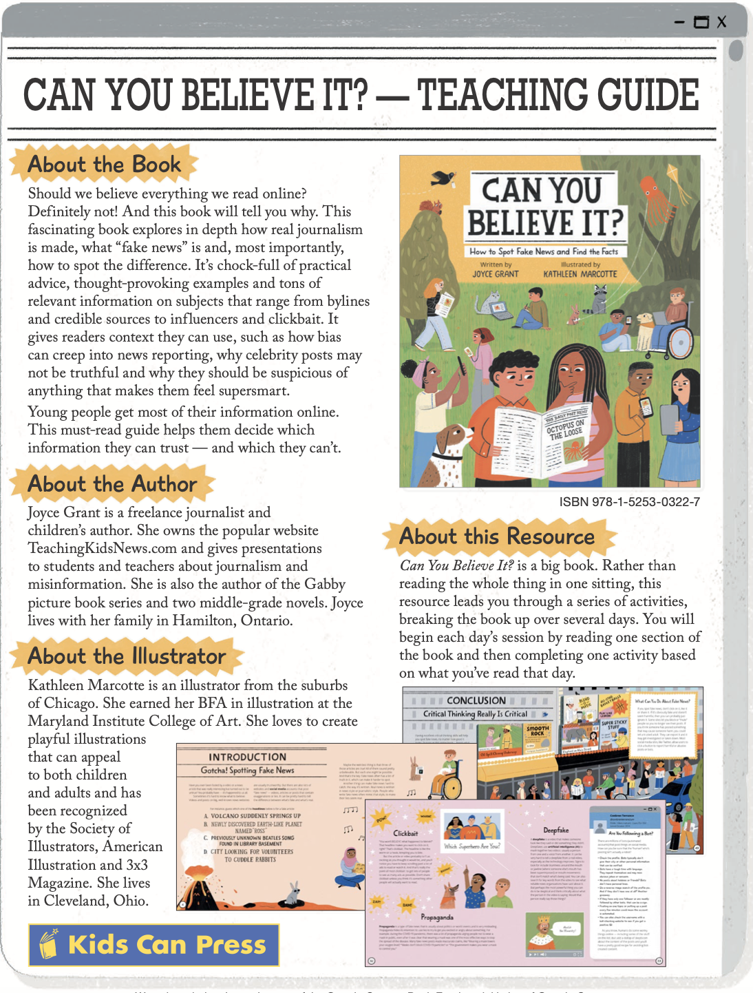 Teaching Guide: Can You Believe It? - Joyce Grant, Author & Speaker